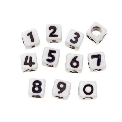 C and J Craft Supply. Square Number Beads